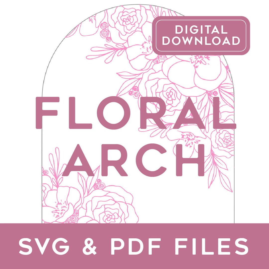 Floral Arch Backer Digital File Download Custom Name Sign - Etsy