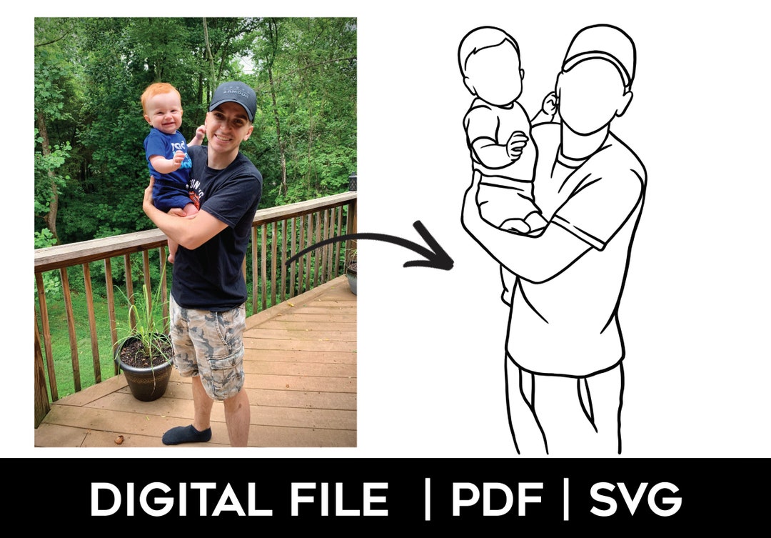 Custom Family Line Drawing Portrait Digital File Download - Etsy