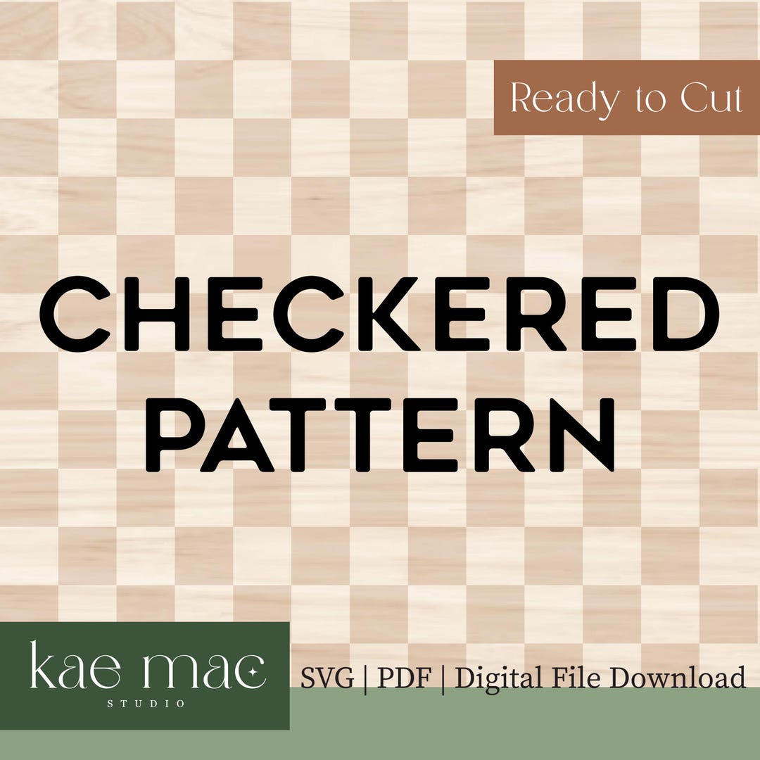 Checkered Pattern SVG & PDF File Download | Checked | Laser Ready - Etsy