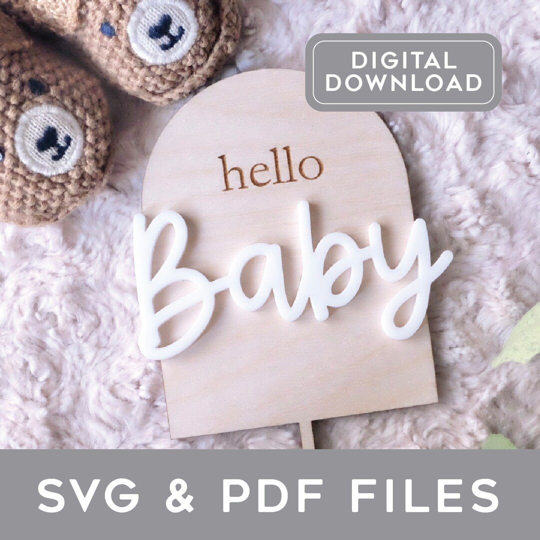 Hello Baby Cake Topper Digital File Download Shower - Etsy