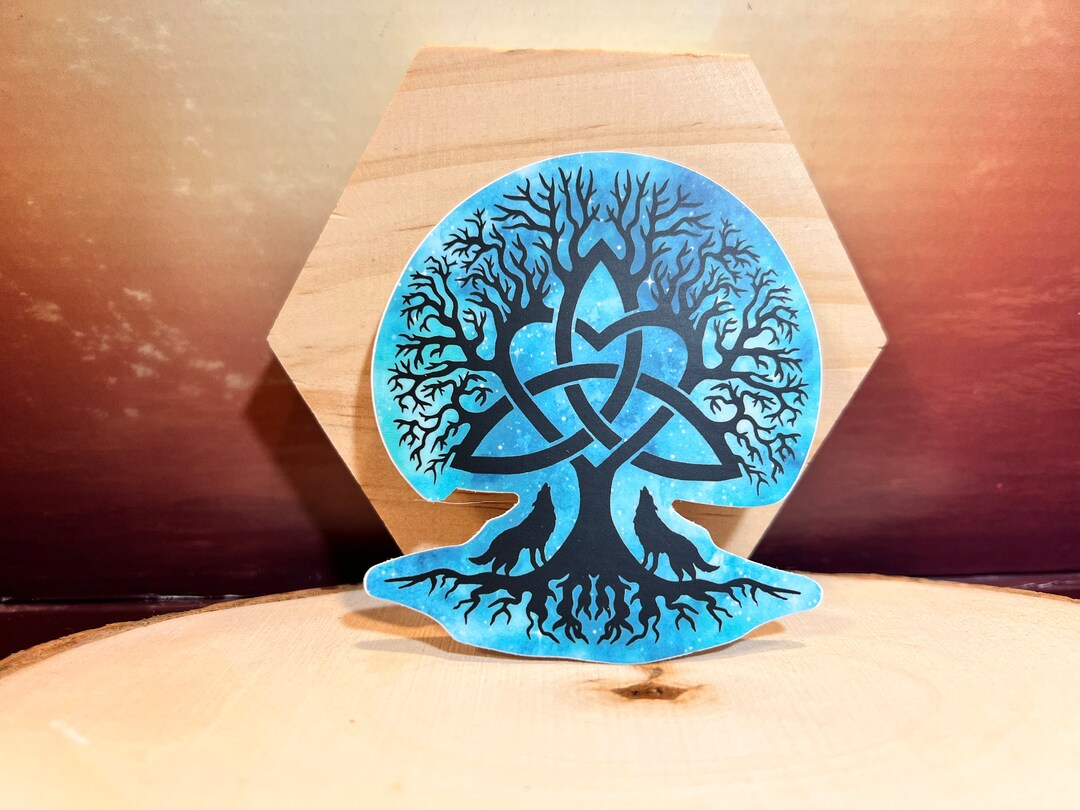 Celtic Tree of Life Vinyl Sticker: Wolf & Knot Design - Etsy