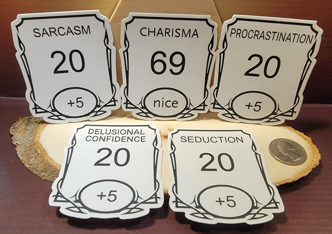 Funny Ability Score Vinyl Stickers Set of 5 Waterproof - Etsy