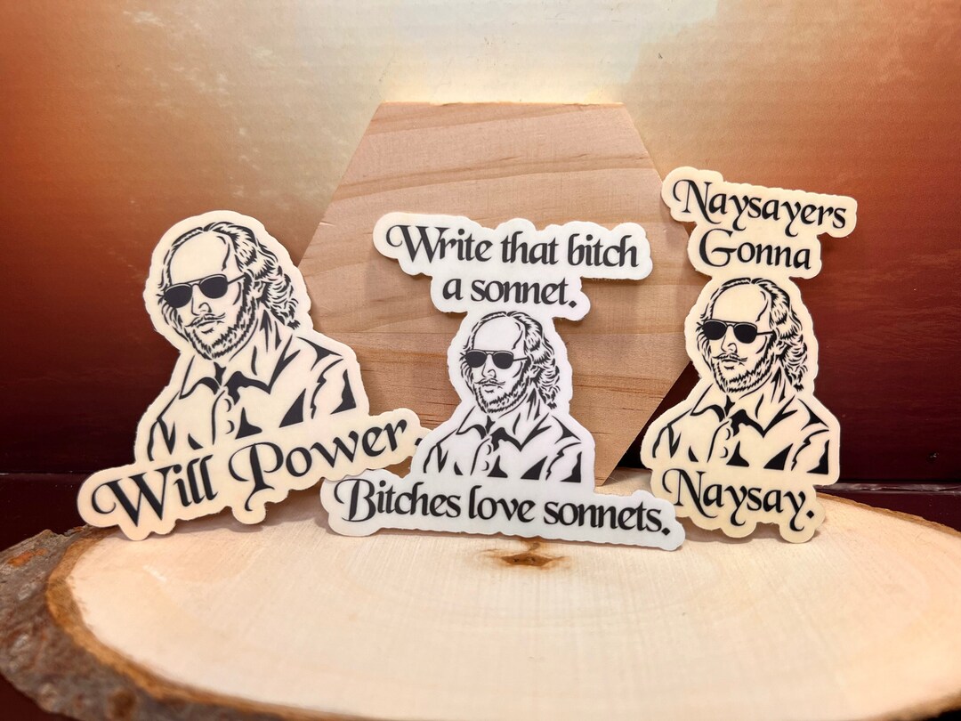 William Shakespeare Sticker Set: Funny Bard Quotes, Book Lover Gift - Etsy