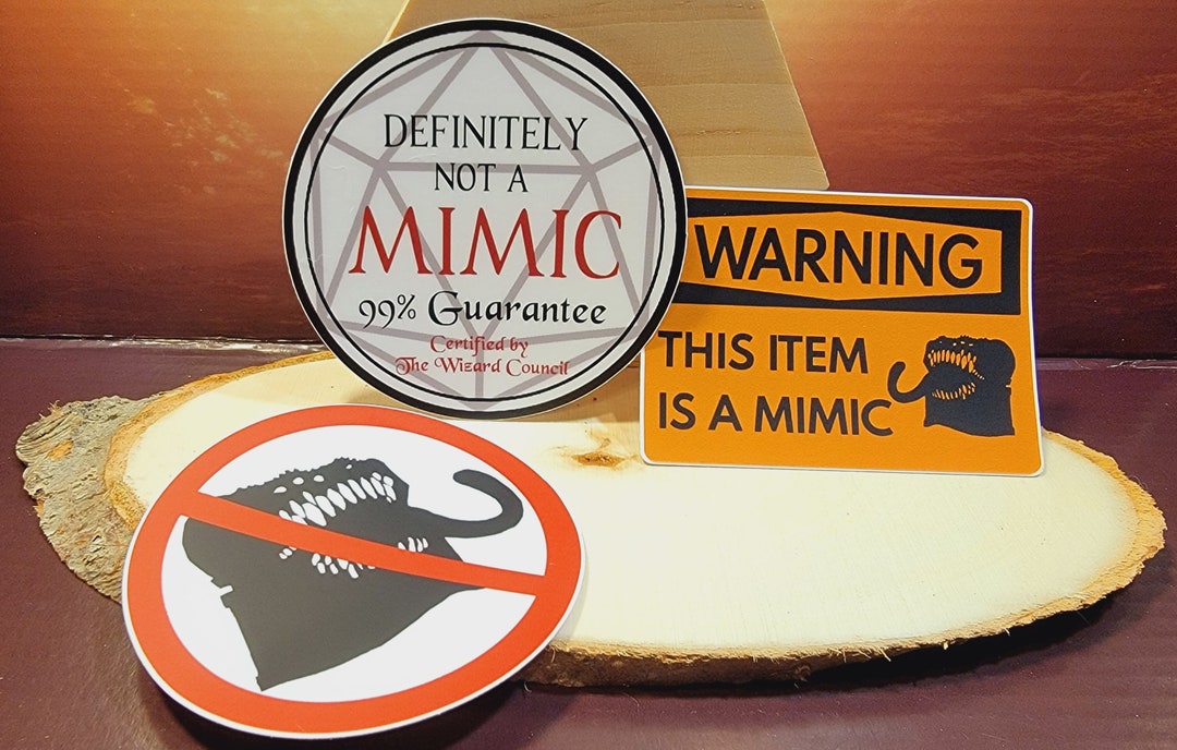 D&D Mimic Vinyl Stickers, Set of 3, Dishwasher Safe, Dungeons and ...