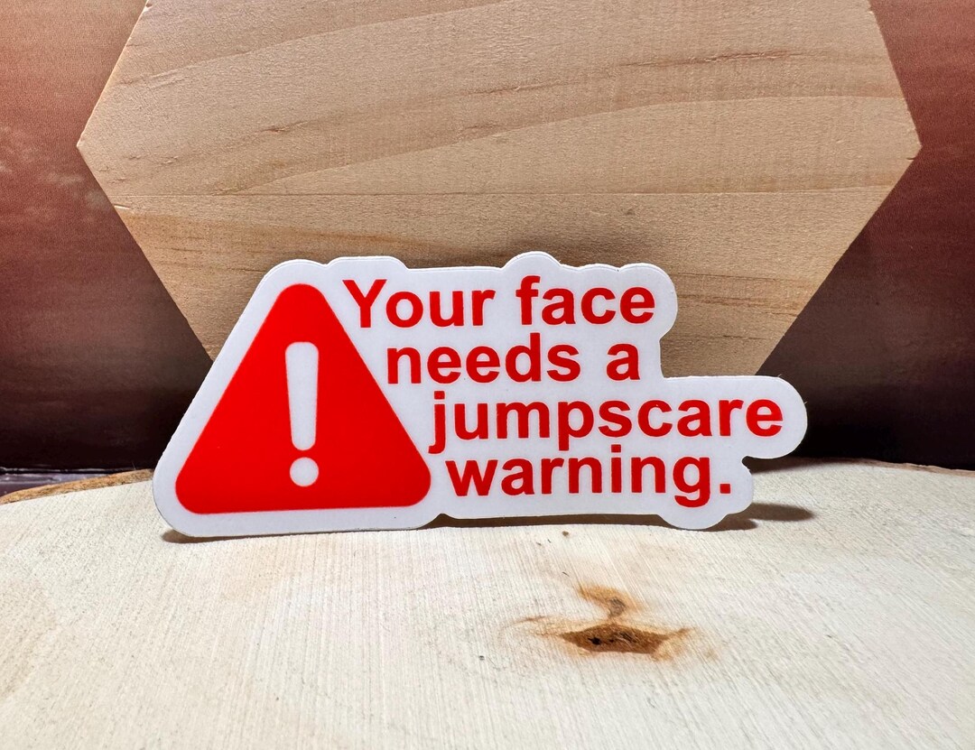 Vinyl Sticker Your Face Needs a Jumpscare Warning, Funny Insult Sticker, Gift, Caution, Jump ...