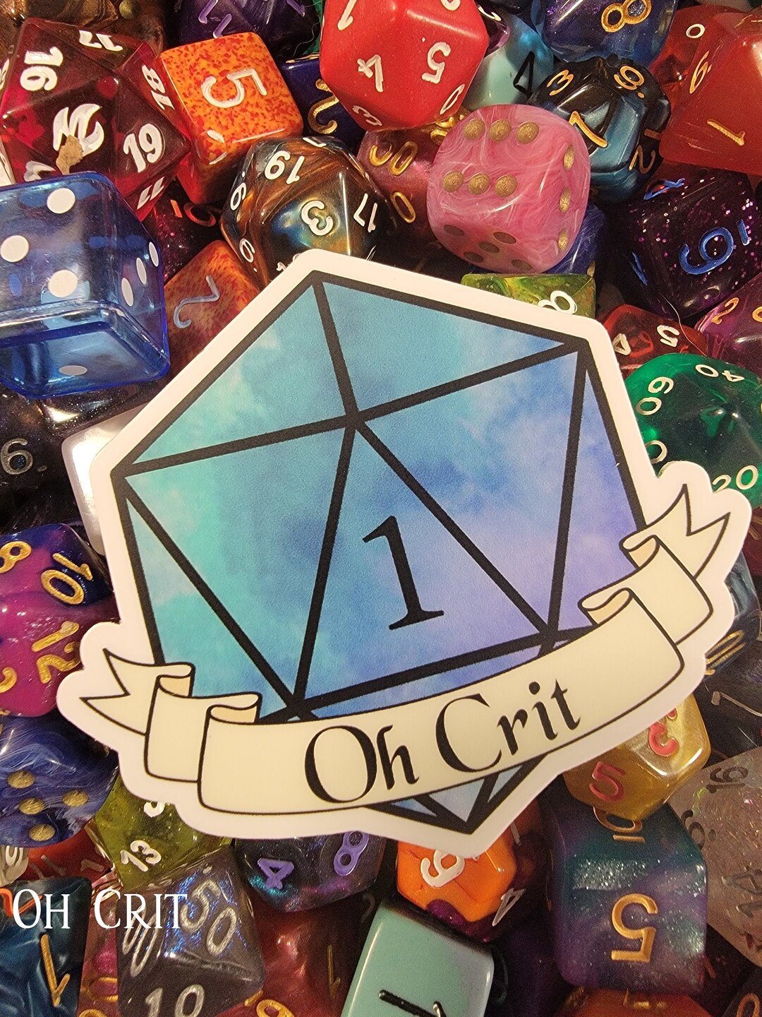 D&D Vinyl Stickeroh Crit, Natural 1, Dishwasher Safe, Dungeons and ...