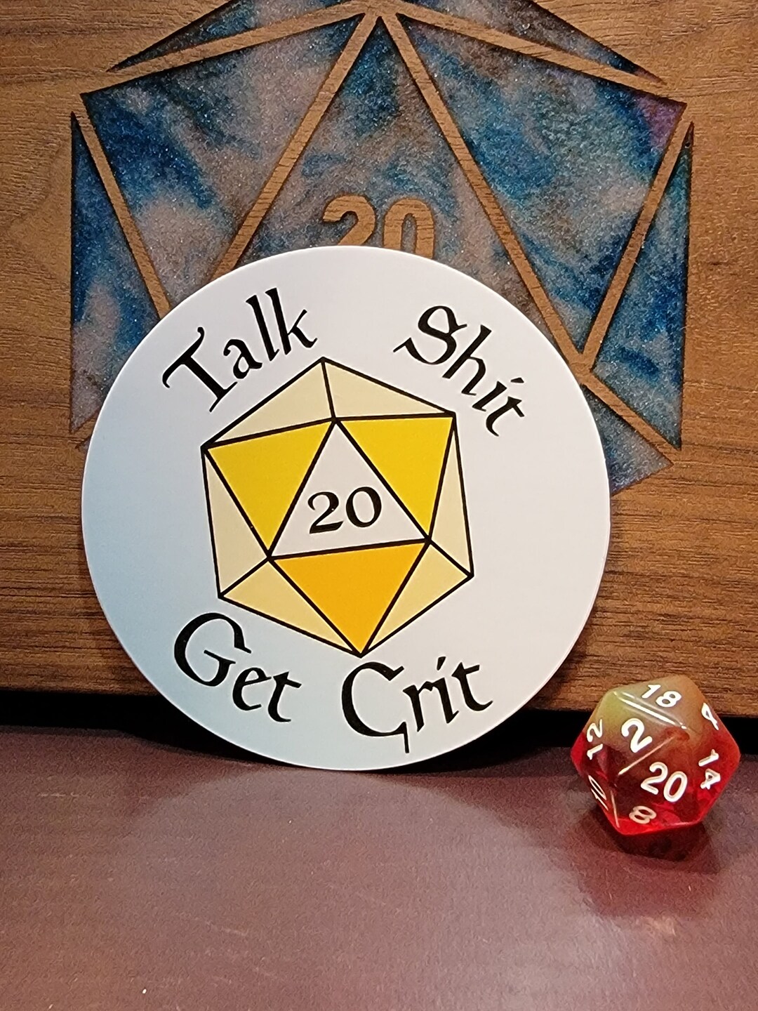 D&D Vinyl Sticker Talk Shit Get Crit, Dishwasher Safe, Dungeons and ...