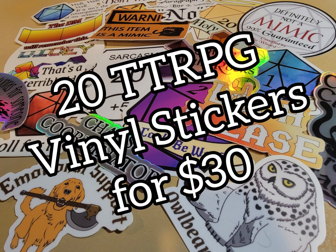 20 TTRPG, Dungeons and Dragons Stickers for 30 Choose Your Own Sticker ...