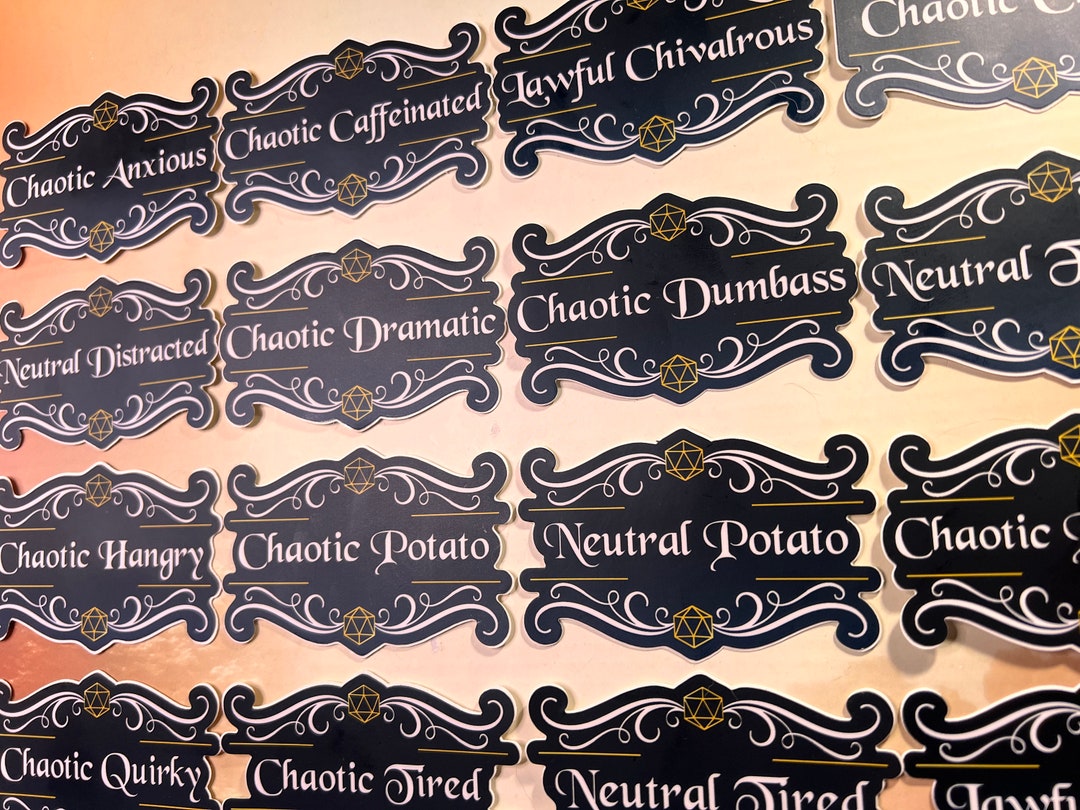 Alignment D&D Vinyl Stickers, Choose Your Stickers Out of 24 Options ...
