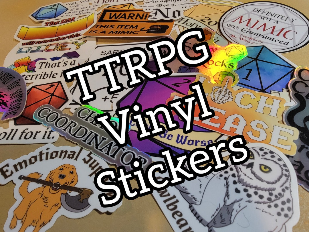 TTRPG, Dungeons and Dragons Vinyl Stickers D&D, Pathfinder Water Bottle ...