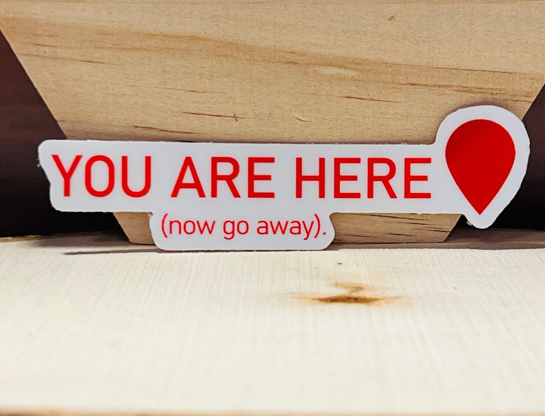 Vinyl Sticker You Are Here (now Go Away) Sticker, Sarcastic Funny ...