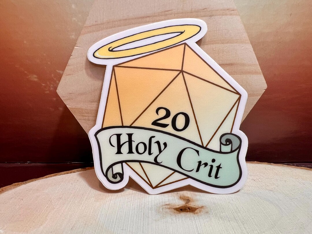D&D Vinyl Sticker Holy Crit, Natural 20, Dishwasher Safe, Dungeons and ...