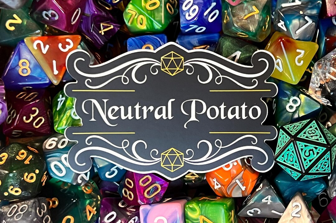 Neutral Potato D&D Vinyl Sticker: Dishwasher Safe TTRPG Gift - Etsy