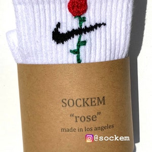 High "rose" Nike Crew High Socks by Sockem, Valentines Day, Gift, Love ...