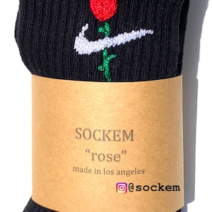 High "rose" Nike Crew High Socks by Sockem, Valentines Day, Gift, Love ...