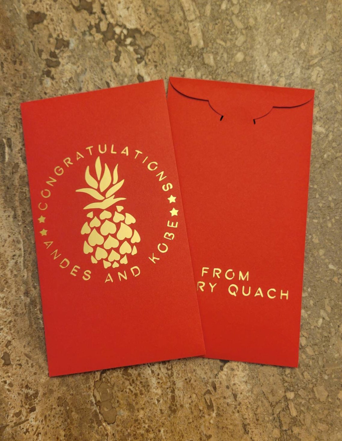 Long Personalized Stencil Red Envelope: Wedding Welcome Baby - Etsy