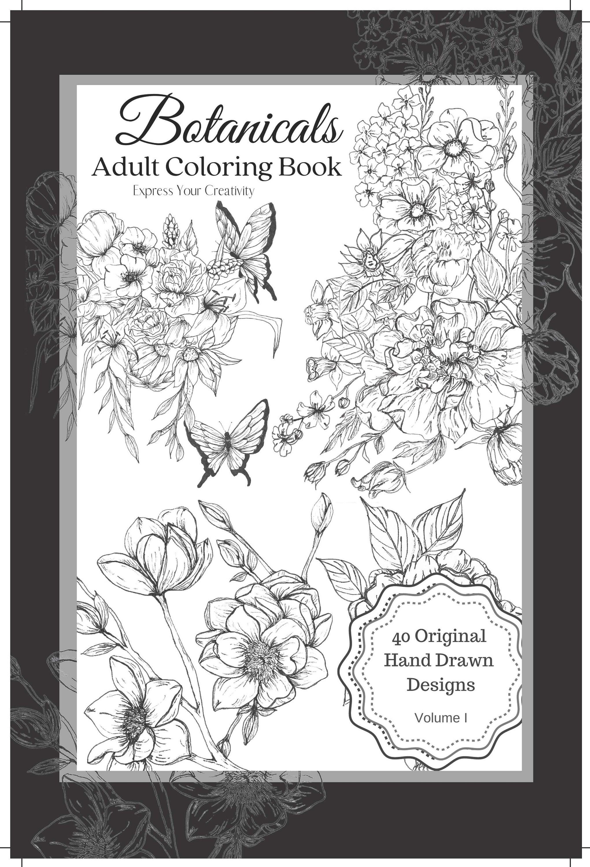 Botanicals Adult Coloring Book - Etsy