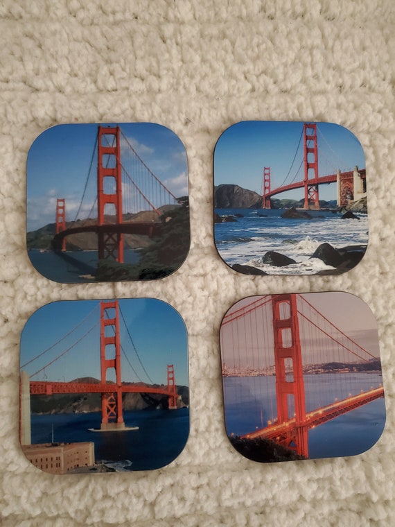 Custom Glossy Square Hardboard Coasters 4 Set of 4 | Etsy
