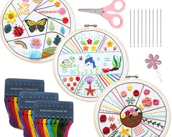 Flower Silk Ribbon Embroidery Kit Easy DIY Beginner Silk - Etsy