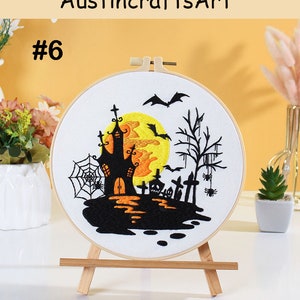 Halloween Embroidery Kit Beginner, Colorful Ghost Pumpkin Spider ...