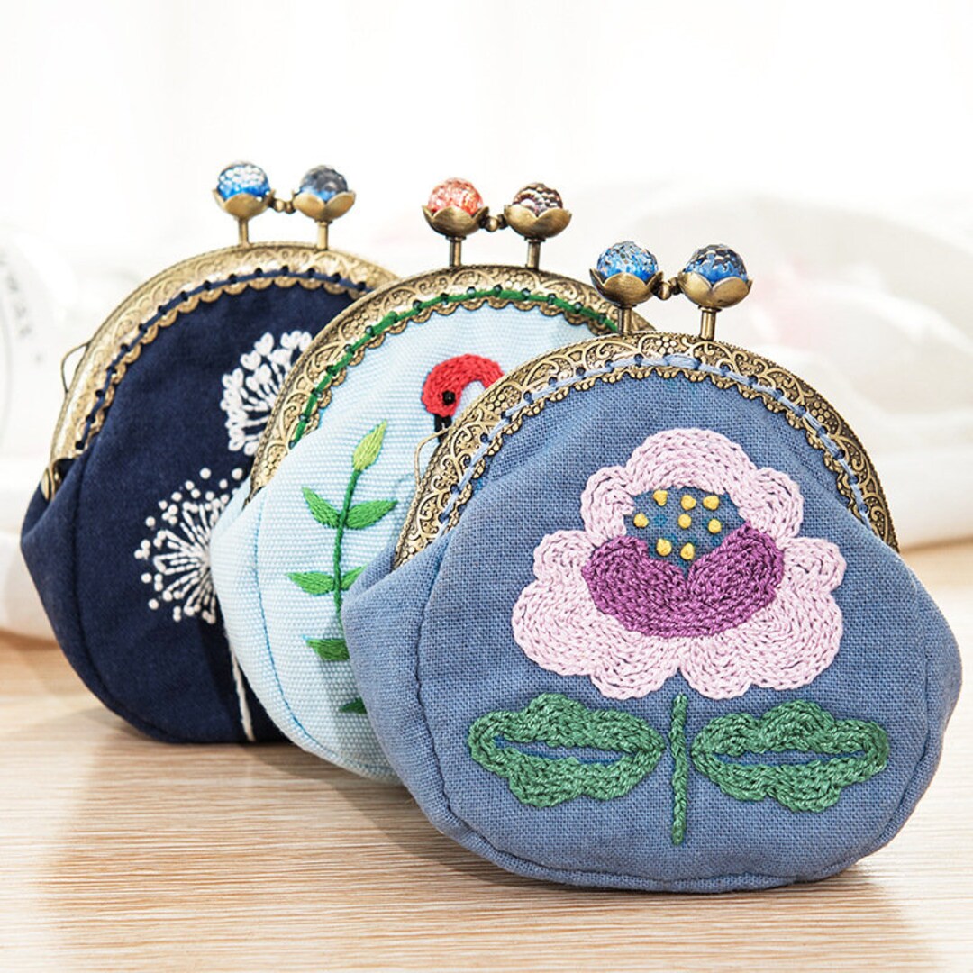 Embroidery Buckle Coin Purse Kit: DIY Craft Beginner - Etsy