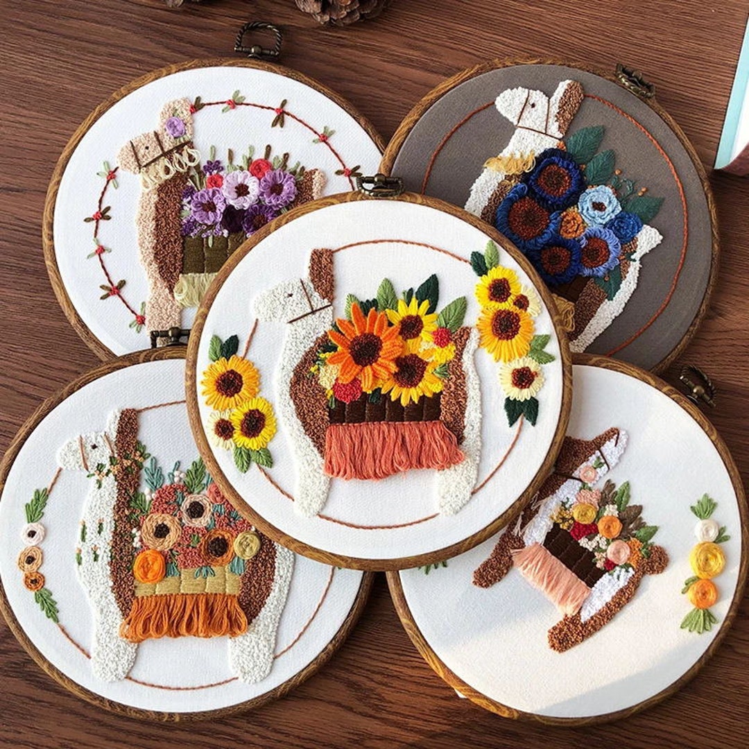 Alpaca Embroidery Kit for Beginners: Modern Cotton Pattern - Etsy