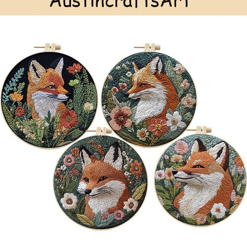 Fox Embroidery - Etsy