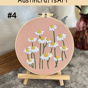 Daisy Embroidery Kit, DIY Daisy Flowers Beginner Embroidery Kit ...