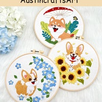 Dachshund Weiner Dog Stick and Stitch Embroidery Pattern, 8 Pre-printed ...