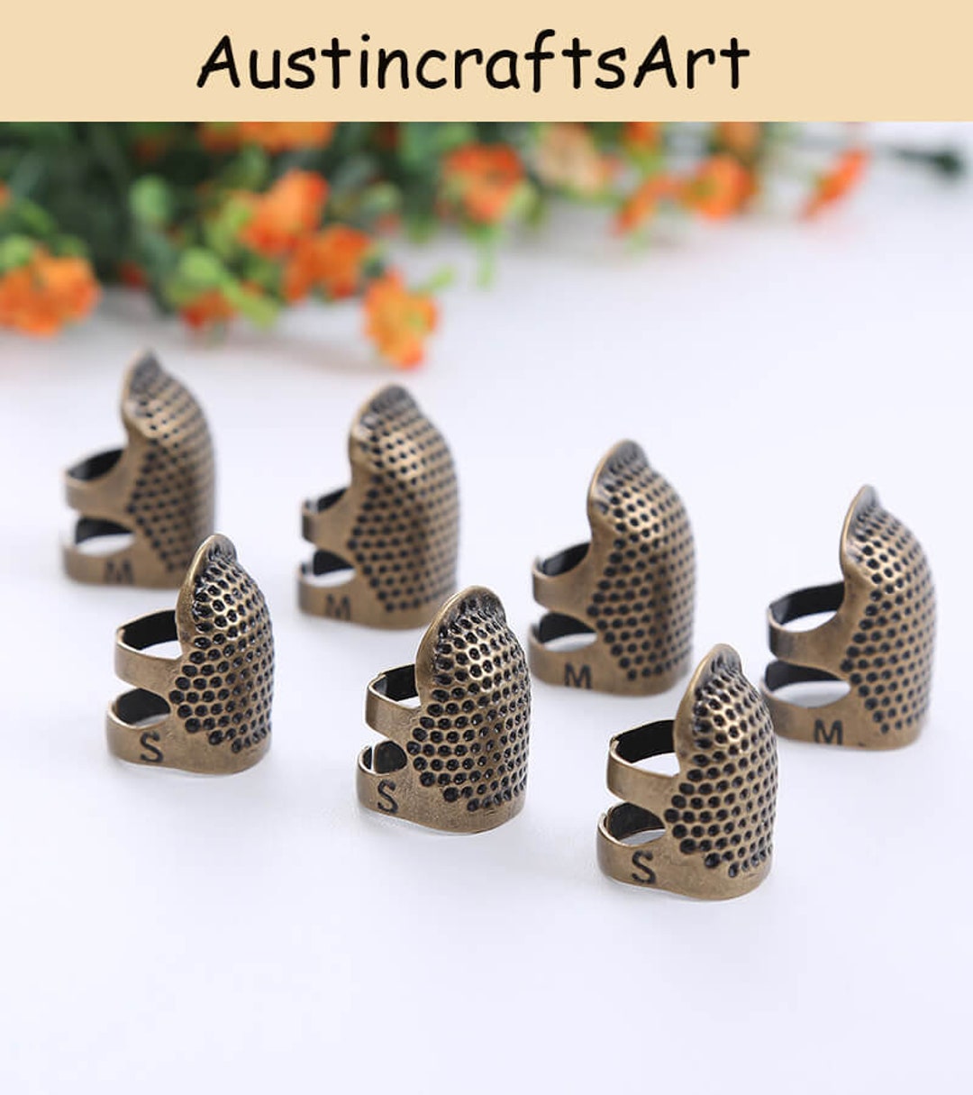 Thimble Ring, 2PCS Sewing Thimble Finger Protector, Thimble Ring With ...