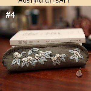 Embroidered Bag Kit, DIY Embroidery Kit of Pencil Case, Flower ...