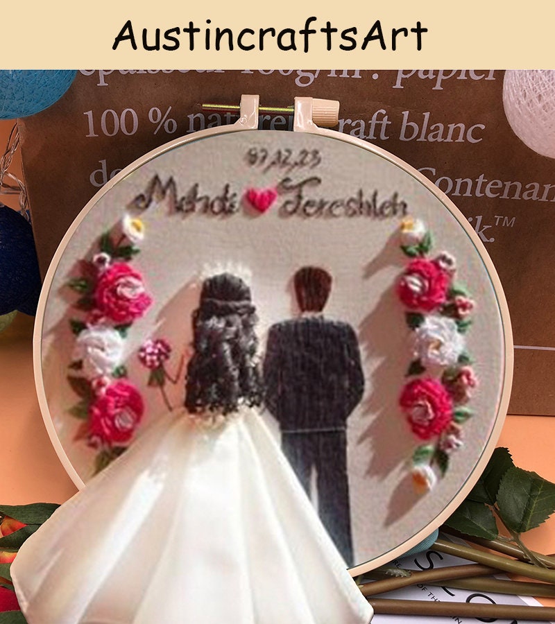 Couple Wedding Embroidery Kit Starter Married Embroidery Kit - Etsy