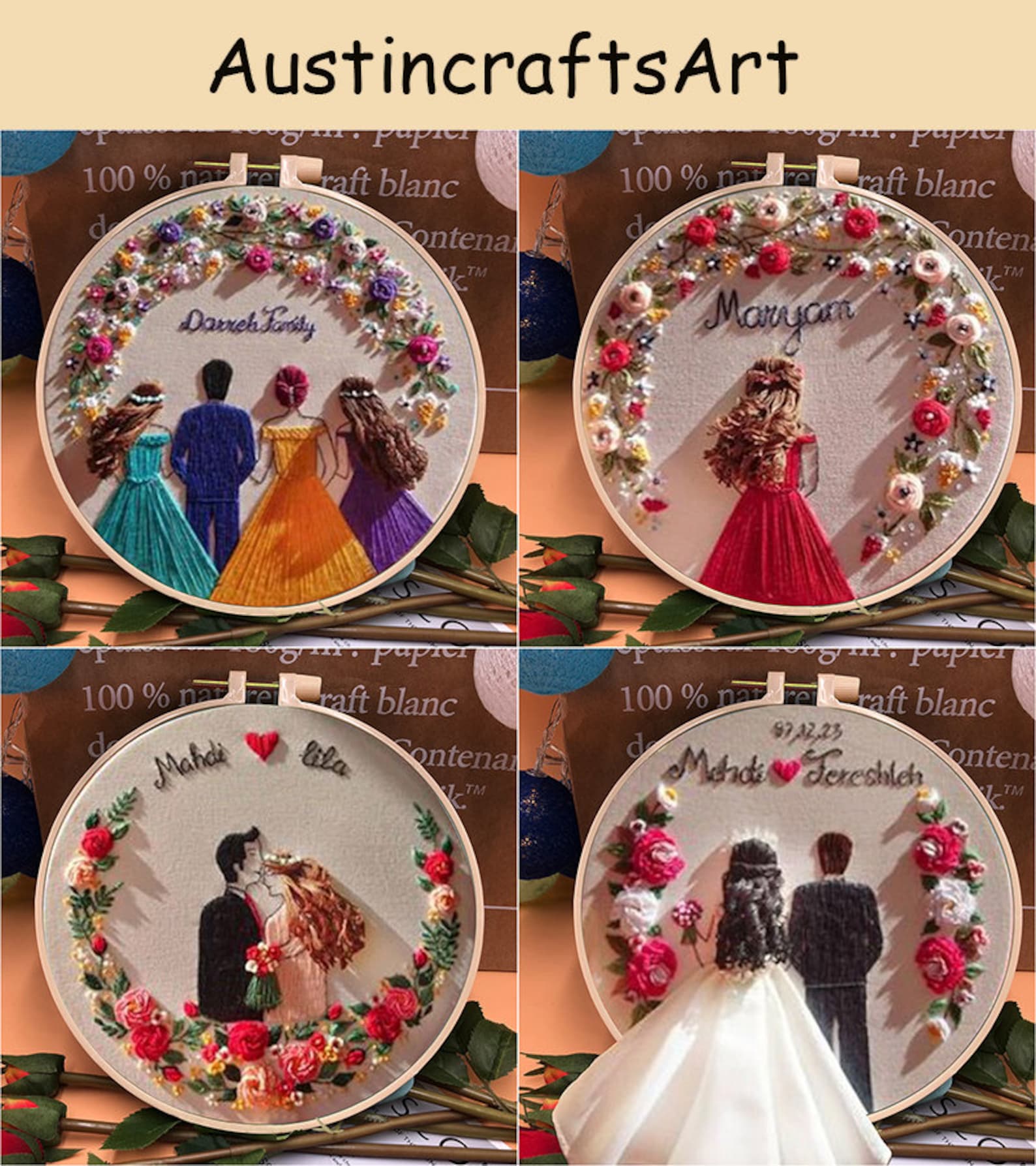 Couple Wedding Embroidery Kit Starter Married Embroidery Kit - Etsy