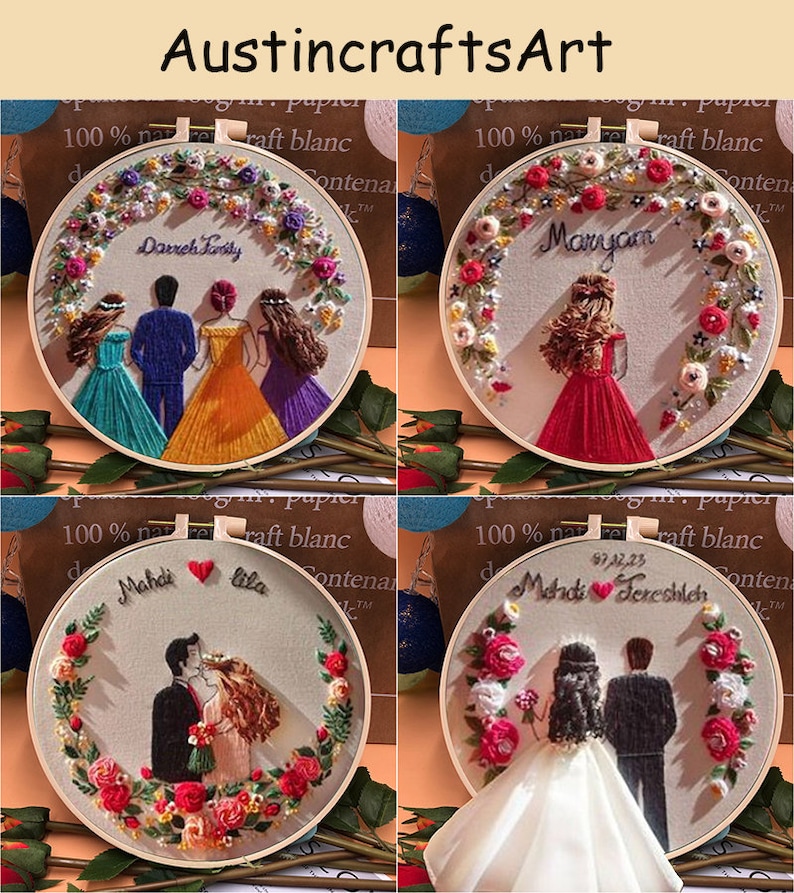Couple Wedding Embroidery Kit Starter Married Embroidery Kit - Etsy