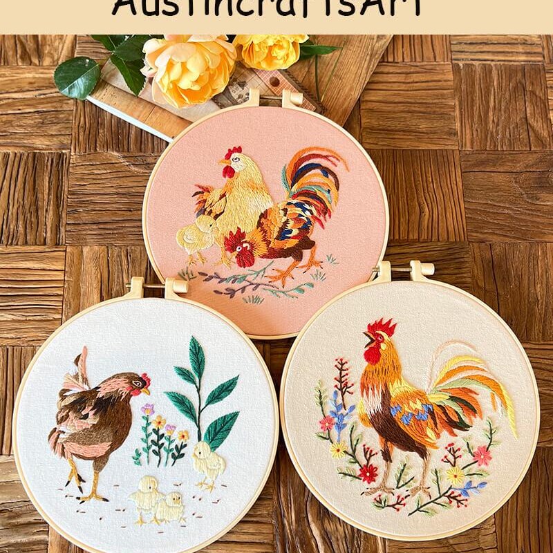 Embroidered Chicken - Etsy