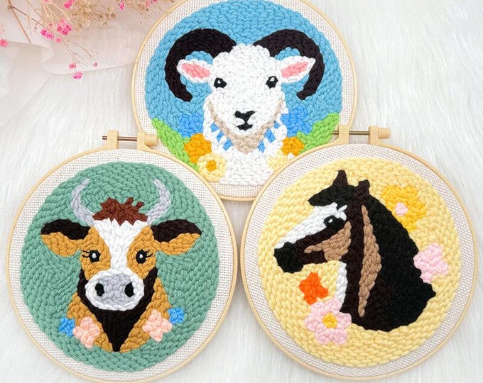 Sheep Punch Needle Kit by Rachel's of Greenfield | Punch Needle ...