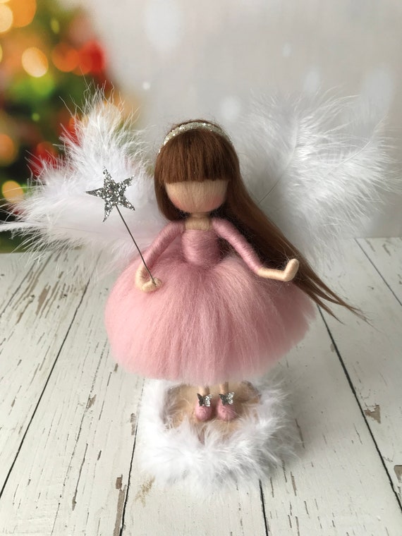 Pink Felt Angel Christmas Angel Christmas Gift Personalized | Etsy