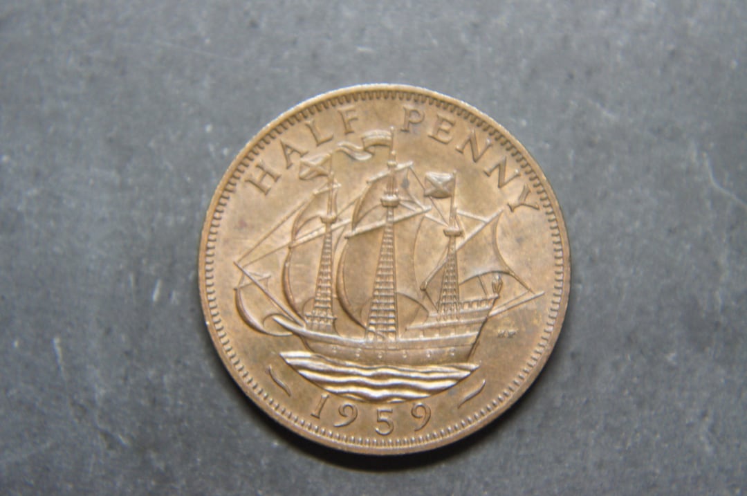 1959 Half Penny Coin Great Britain Elizabeth II - Etsy UK