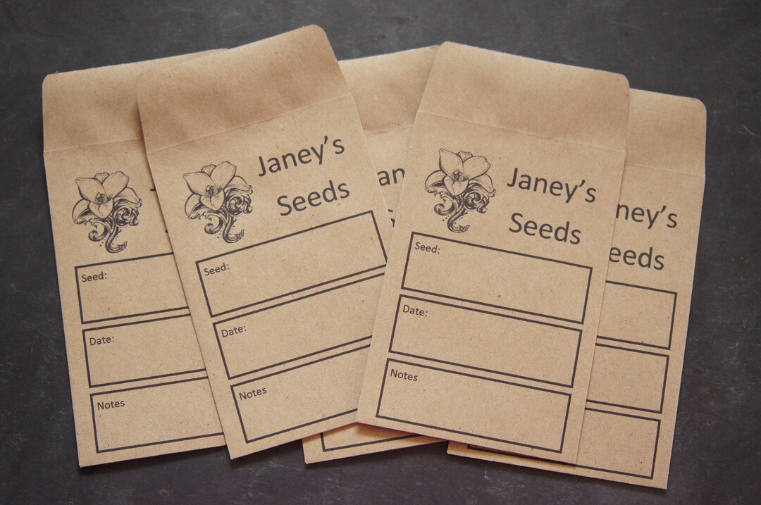 Personalized Seed Envelopes: Manilla Brown Printed Envelopes - Etsy UK