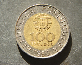1990 Portugal 100 Escudos Coin - Etsy
