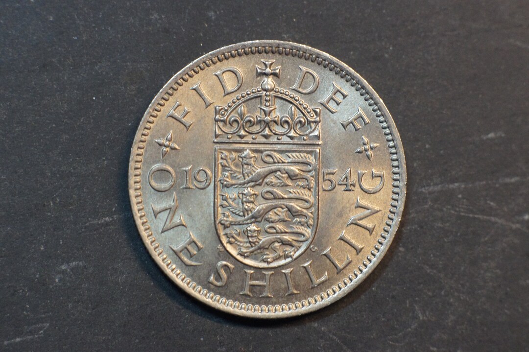 1954 English Shilling Coin Great Britain Queen Elizabeth II - Etsy