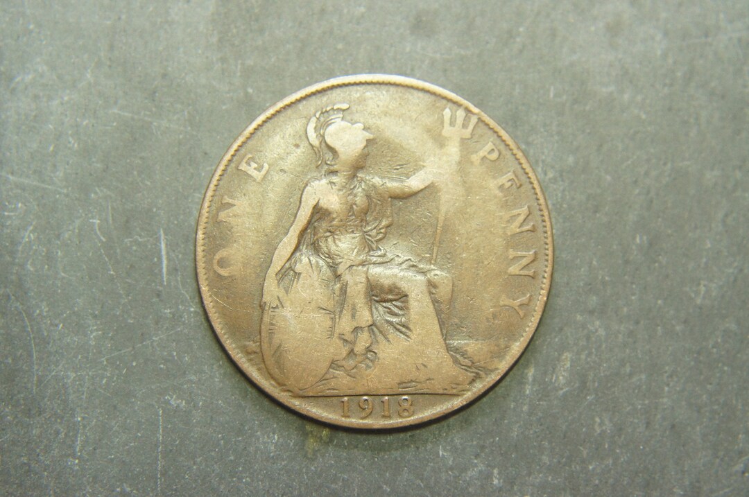 1918 One Penny Coin Great Britain King George V - Etsy UK