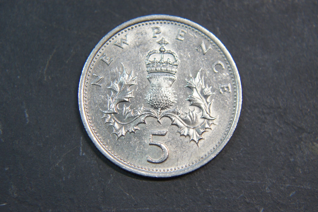 1975 Five New Pence 5p Coin United Kingdom Queen Elizabeth II - Etsy