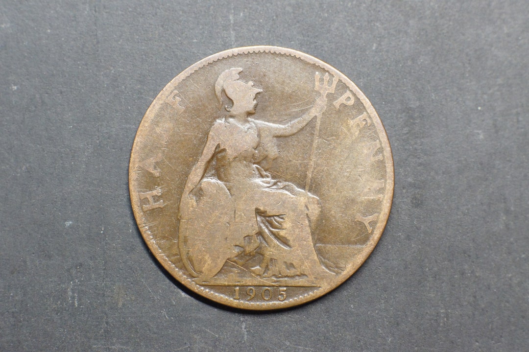 1905 Half Penny Coin Great Britain King Edward VII - Etsy