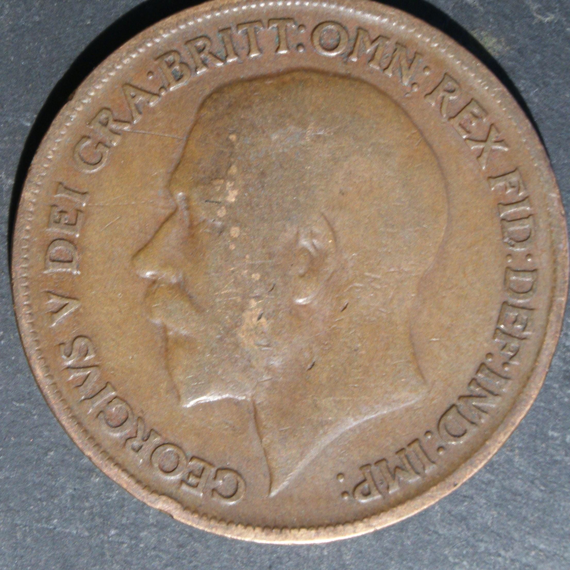 1920 Great Britain One Penny Coin, King George V - Etsy
