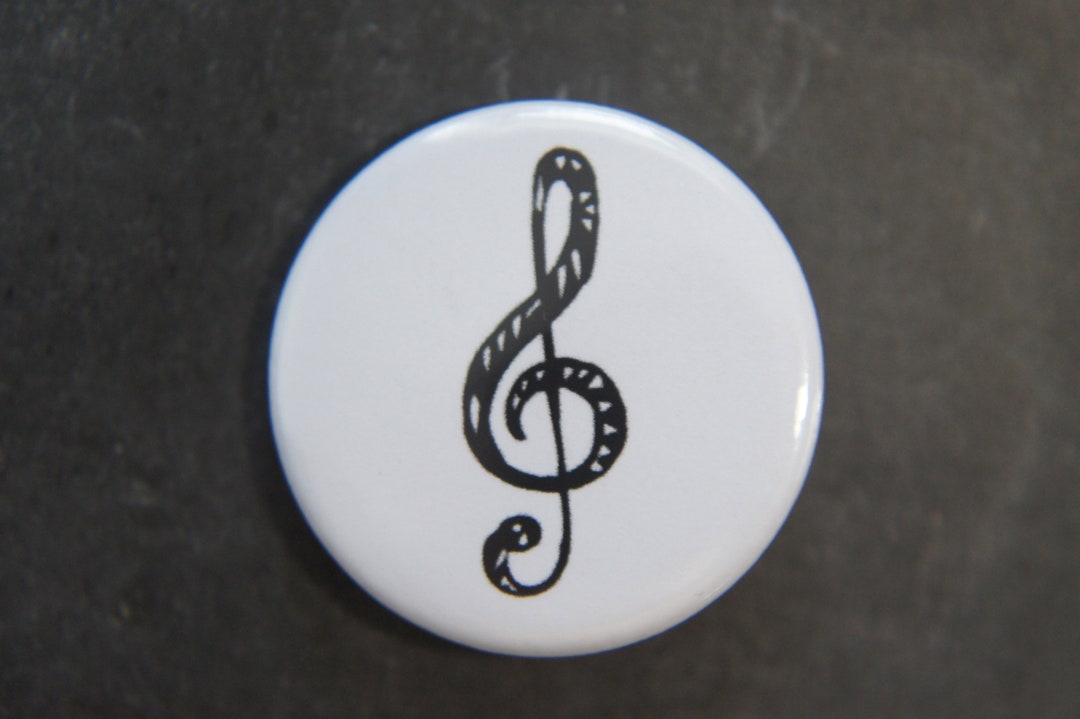 Treble Clef Musician's Button Badge - Etsy