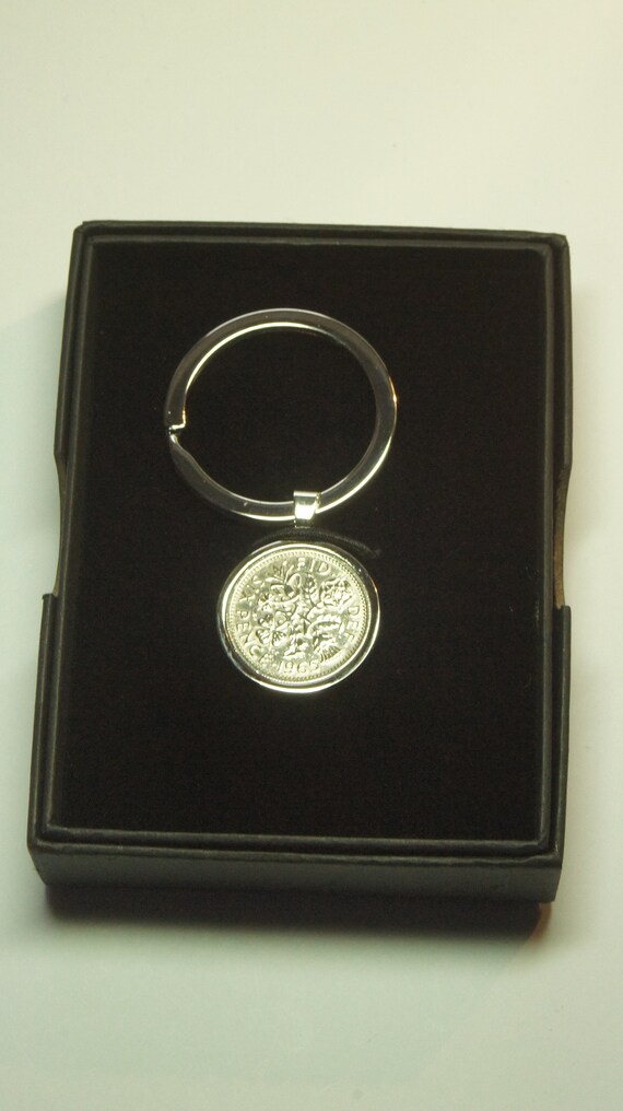 Lucky Sixpence Coin Keyring Sixpence Key Ring UK Coin - Etsy