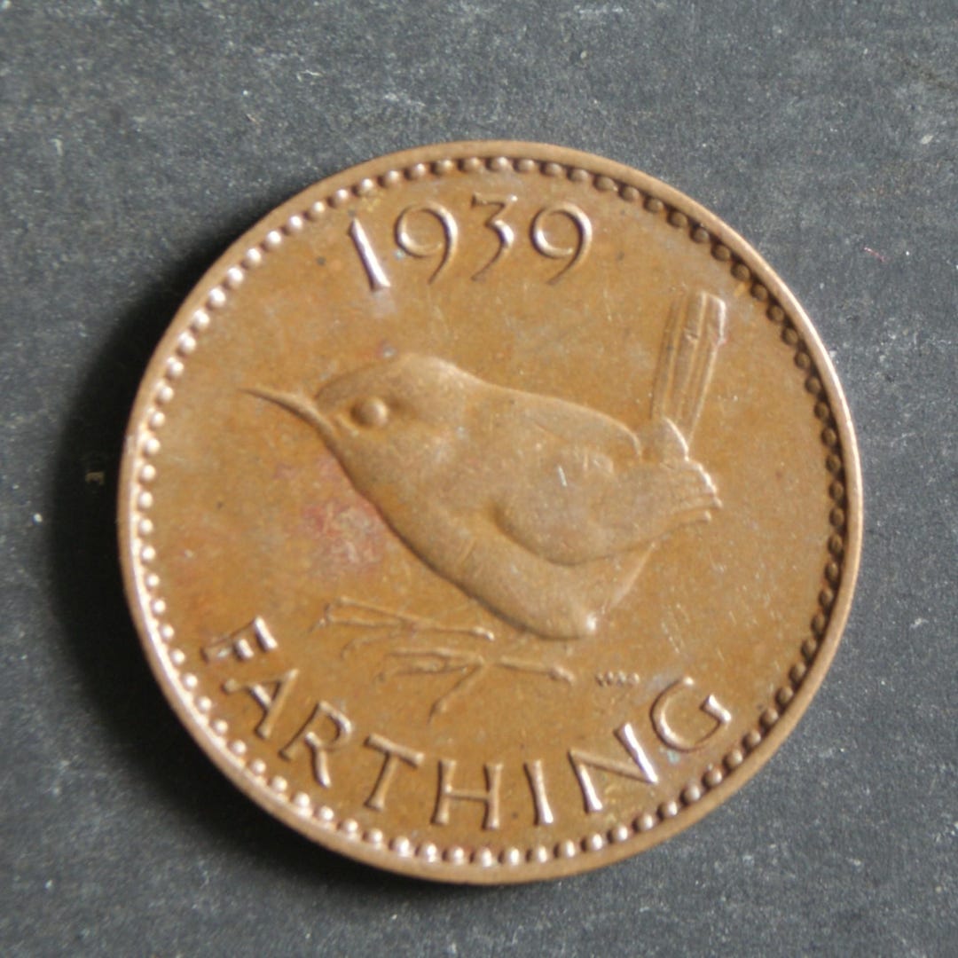 1939 Farthing Coin, Great Britain George VI, Jenny Wren Bronze - Etsy
