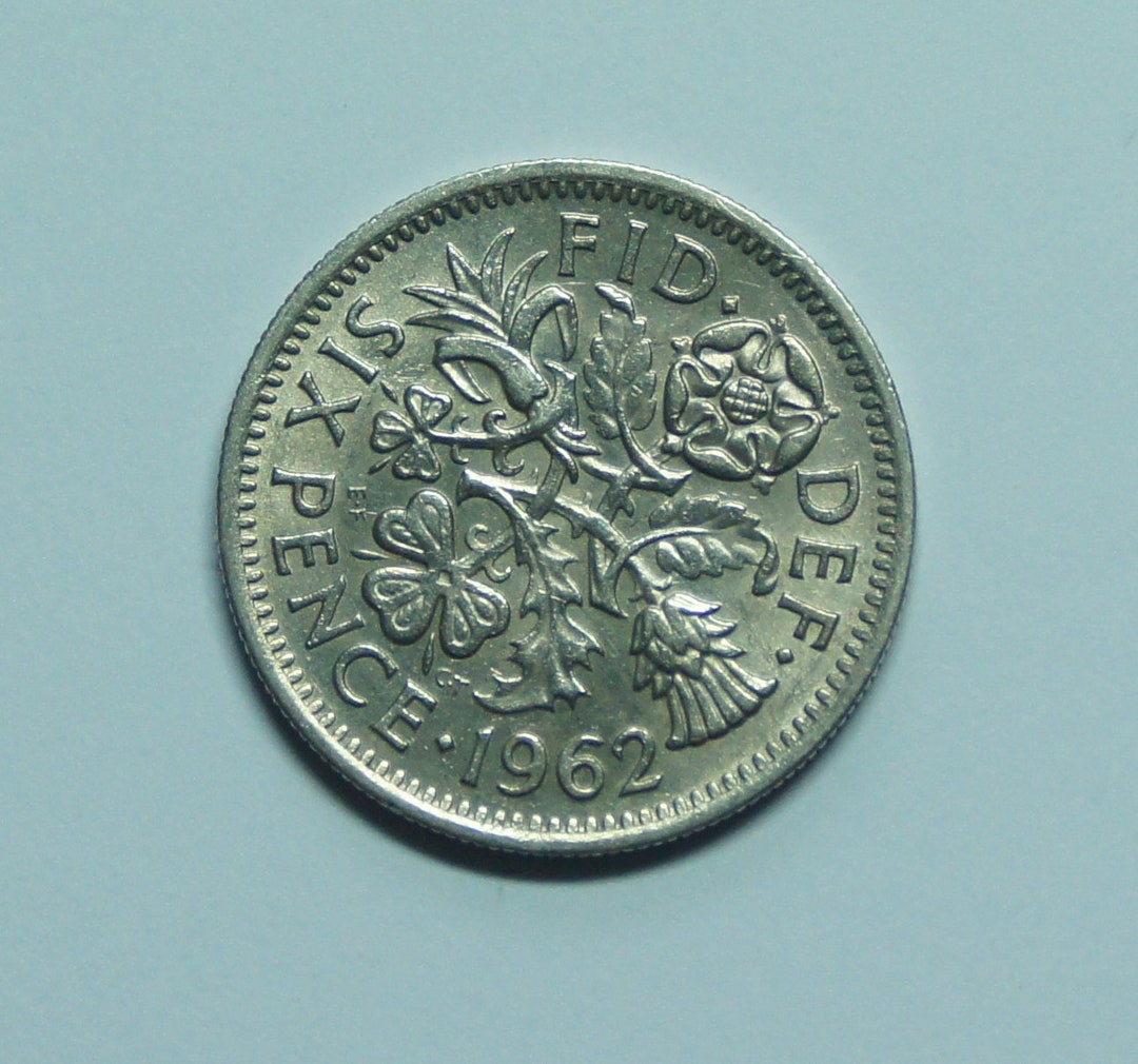 62nd Birthday Lucky 1962 Sixpence Coin Great Britain Elizabeth II ...