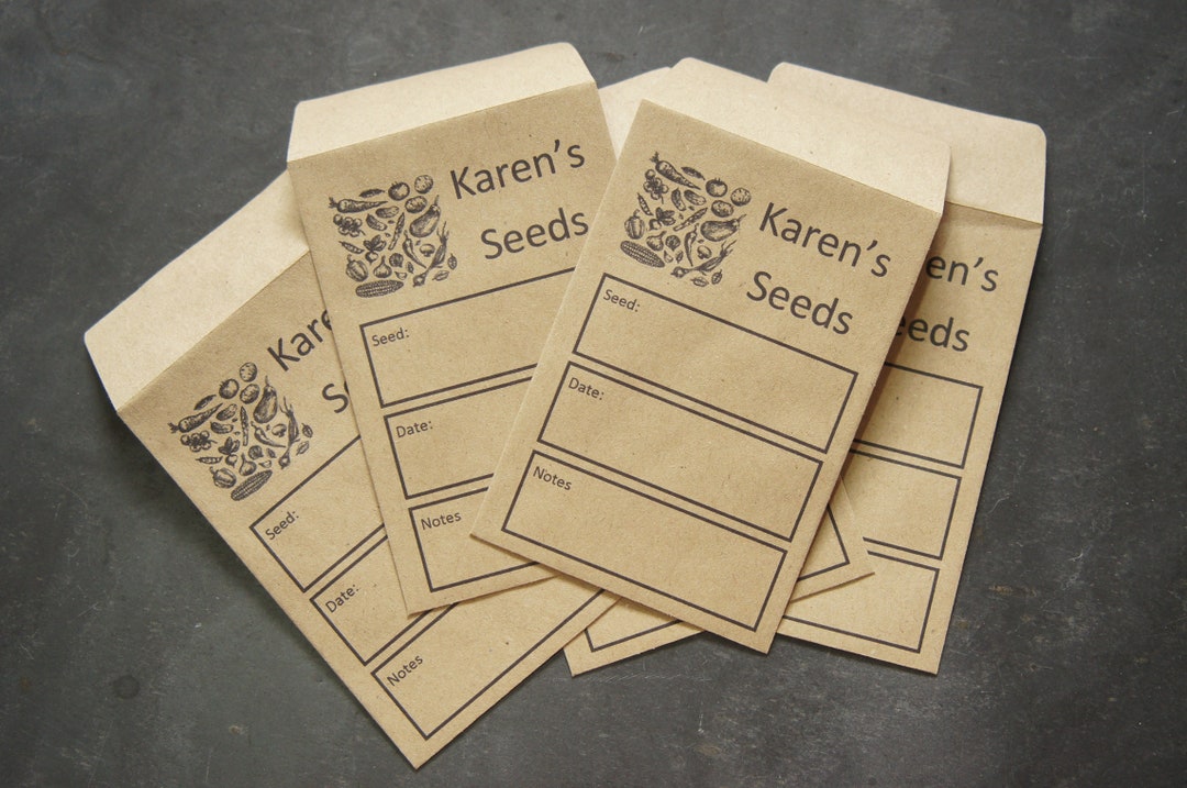 Personalized Seed Envelopes: Manilla Brown Printed Envelopes - Etsy UK